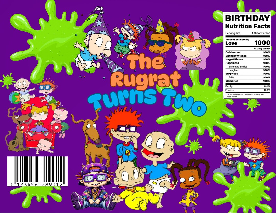 Rugrats Chip Bag Labels , Edit With Canva , Editable , Digital Download ...