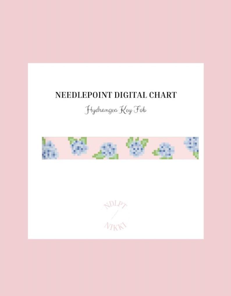 Hydrangeas Key Fob- Needlepoint Digital Chart - Etsy