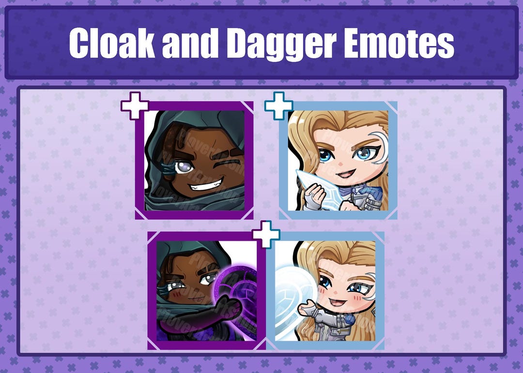 Cloak and Dagger Emotes for Twitch & Discord | Marvel Rivals Emotes - Etsy