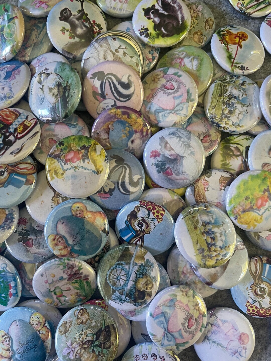 One Inch Easter and Spring Buttons With Pinbacks - Etsy