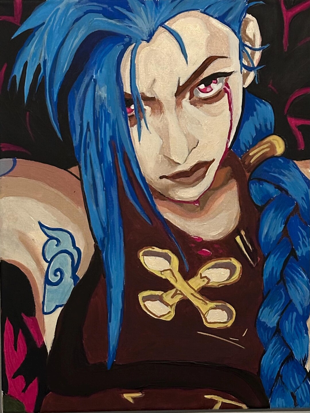 Acrylic Painting of Jinx From Arcane - Etsy