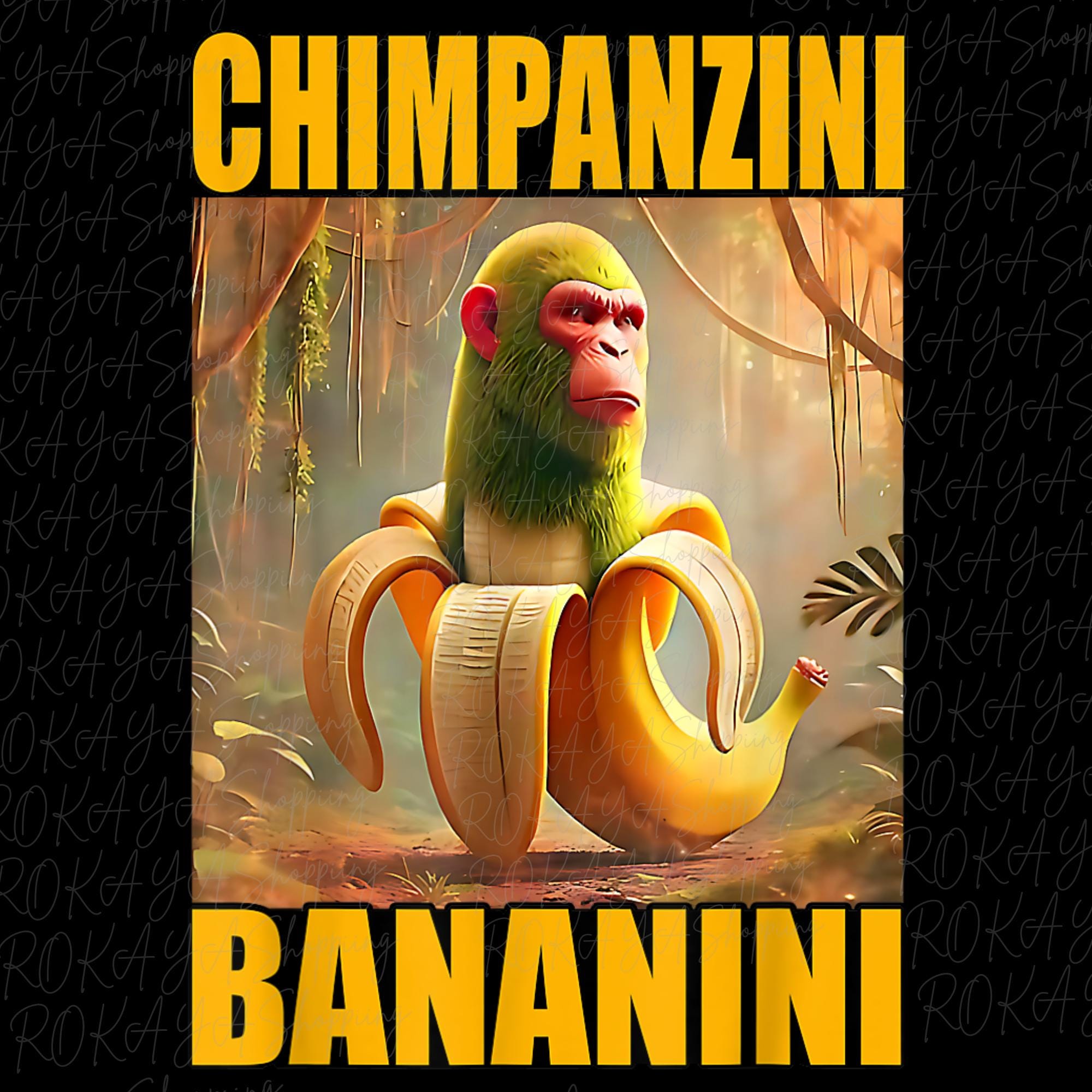 Chimpanzini Bananini PNG, Italian Meme Brainrot Design, Funny Monkey ...