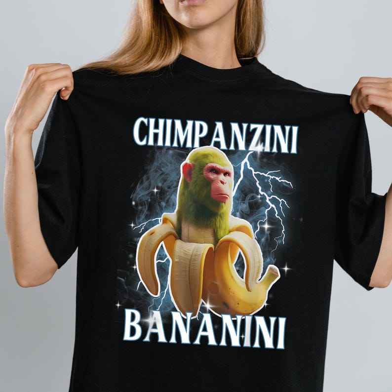 Chimpanzini Bananini PNG, Italian Meme Brainrot Design, Funny Monkey ...