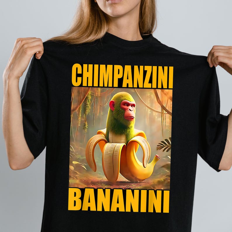 Chimpanzini Bananini PNG, Italian Meme Brainrot Design, Funny Monkey ...