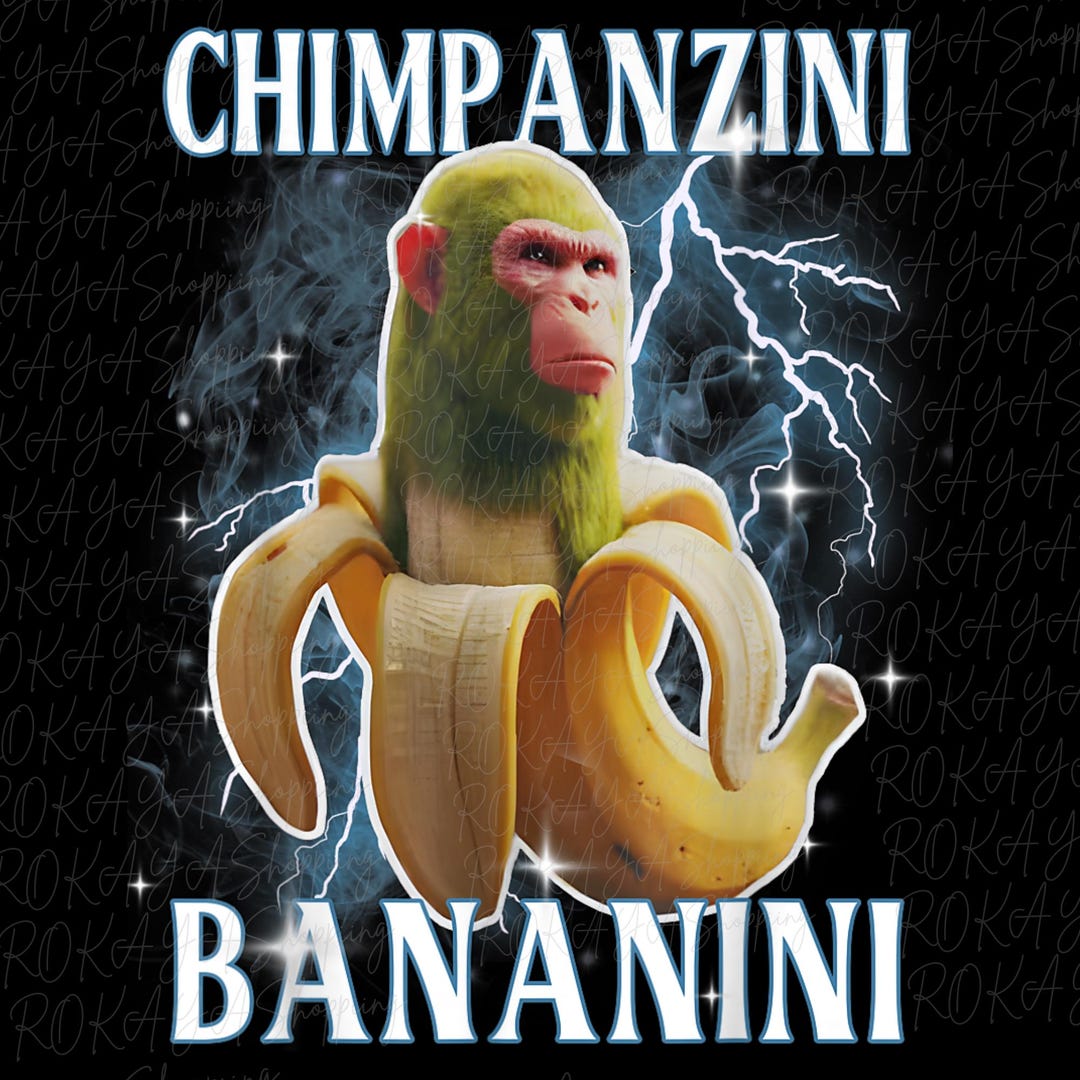 Chimpanzini Bananini PNG, Italian Meme Brainrot Design, Funny Monkey ...