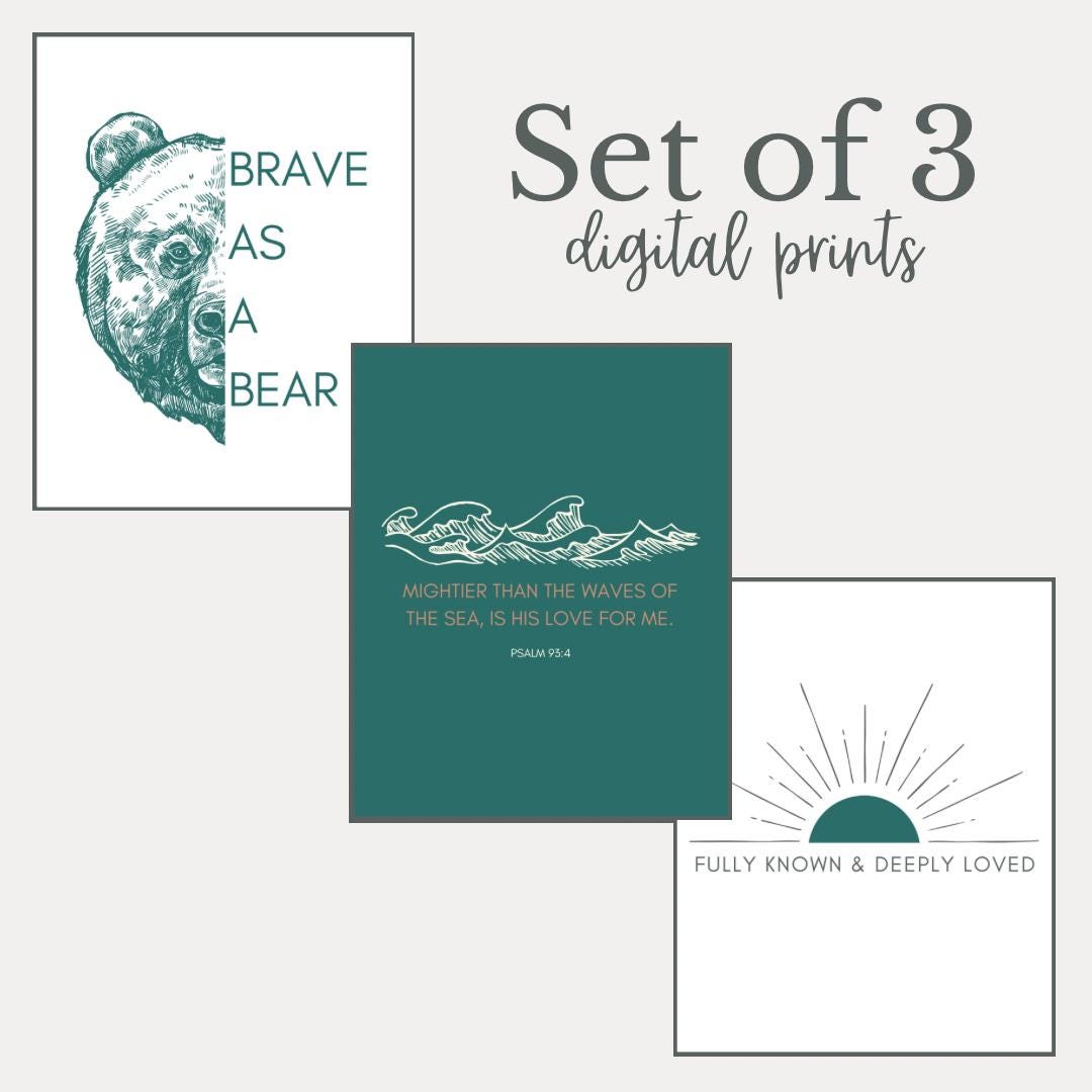 Evergreen Identity Scripture Digital Prints for Boys - Set of 3, 8x10 - Etsy