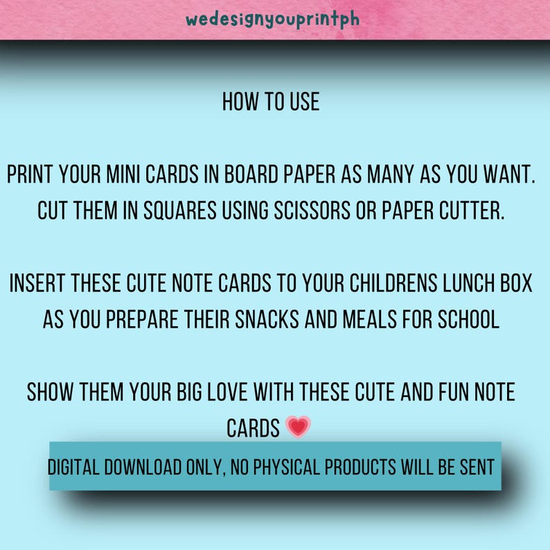 Printable Lunchbox Notes, Instant Download Notes, Lunchbox Cards for ...