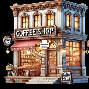 10 Coffee Shop Clip Art Set, High Quality 300 DPI PNG Transparent ...