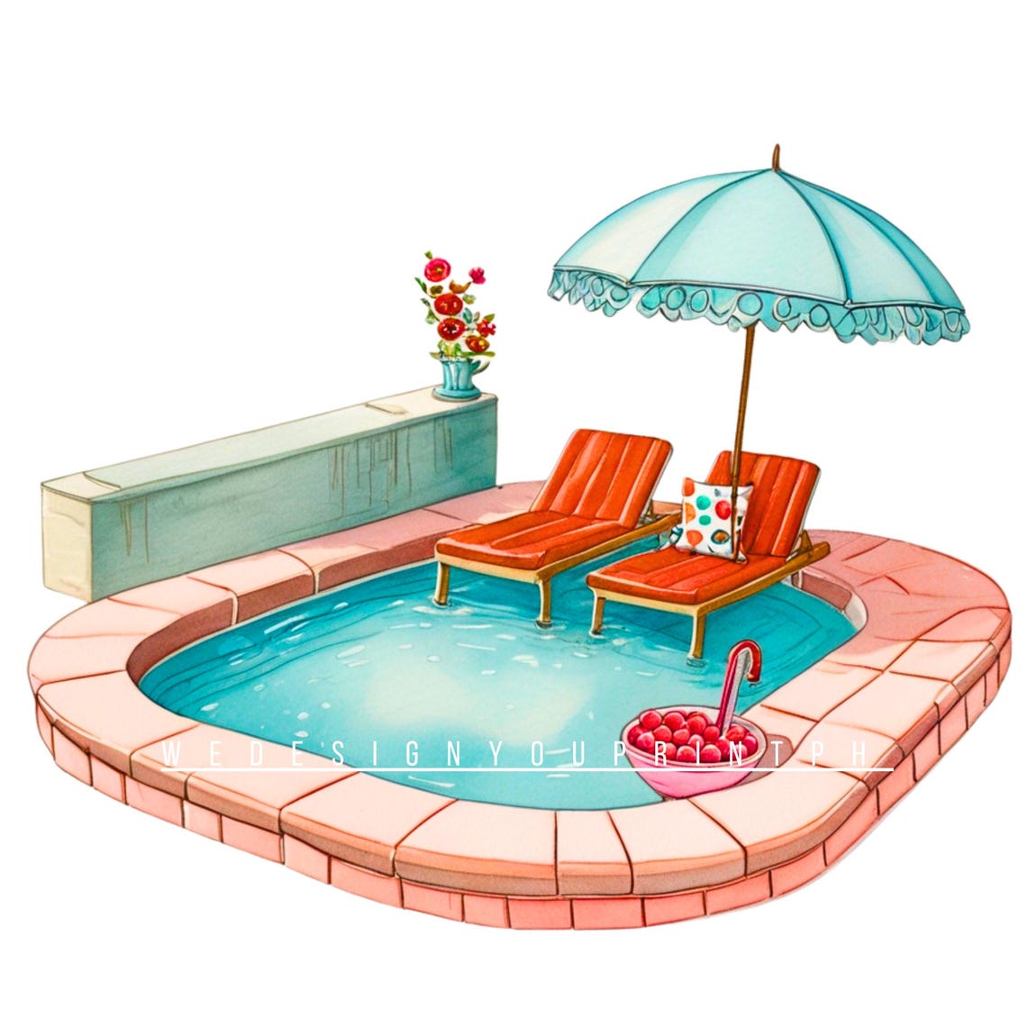 20 Summer Pool Party Clipart, Summer Swimming Pool Clipart, Summer ...
