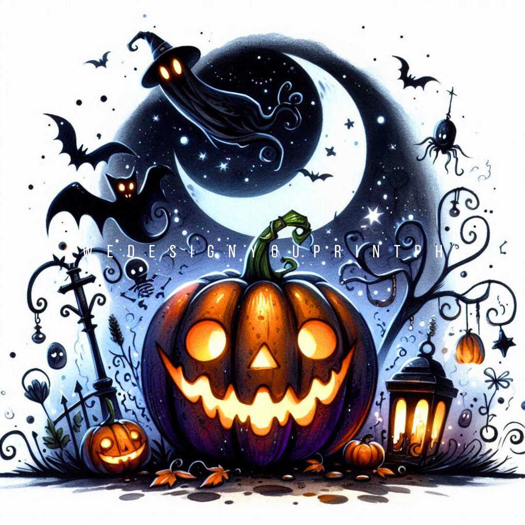 10 Halloween Pumpkin Witch Hat Clipart JPG, Fall Halloween Clip Art ...
