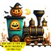 10 Haunted Halloween Train Clipart PNG, Spooky Ghost Train With ...