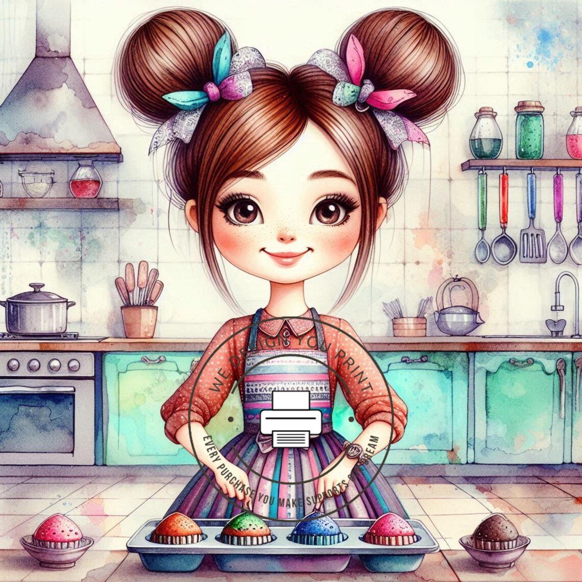 Girl Baker Clipart Bundle | Girl Baker Clip Art Set of 10 | Baker Clip ...