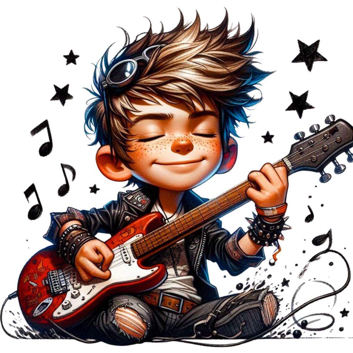 Rockstar Quirky Boy Clip Art Png Transparent, Clip Art Set Cute Boy ...