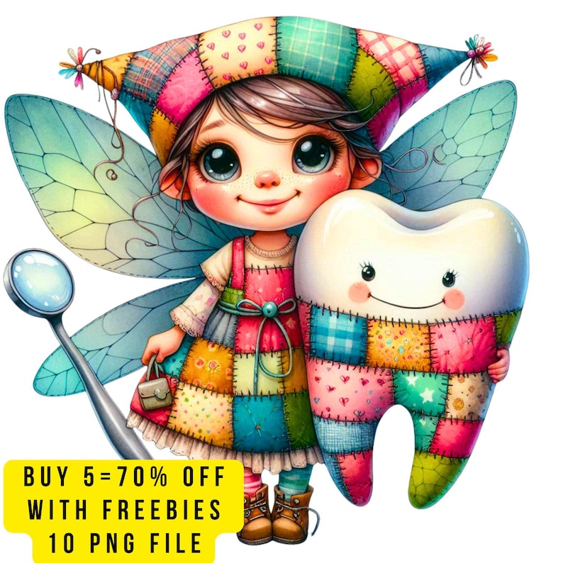 10 Tooth Fairy Clipart PNG Transparent, Colorful Whimsical Tooth Fairy ...