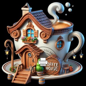 10 Coffee House Clipart Transparent PNG, Cute Coffee Cup Illustration ...