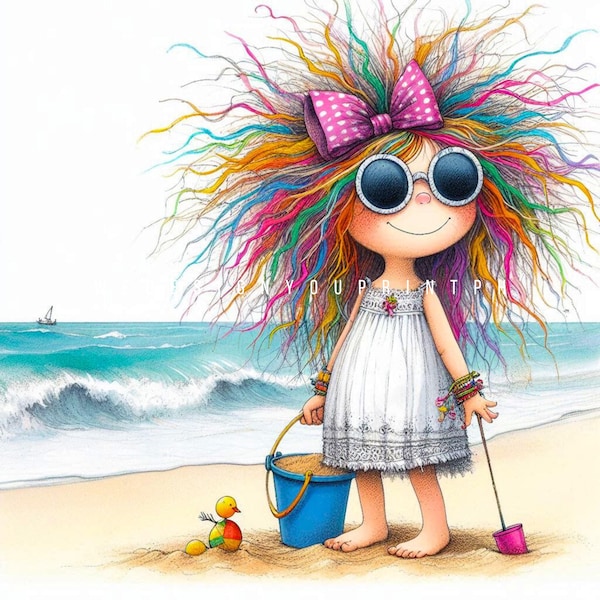 Quirky Girl Ocean - Etsy UK