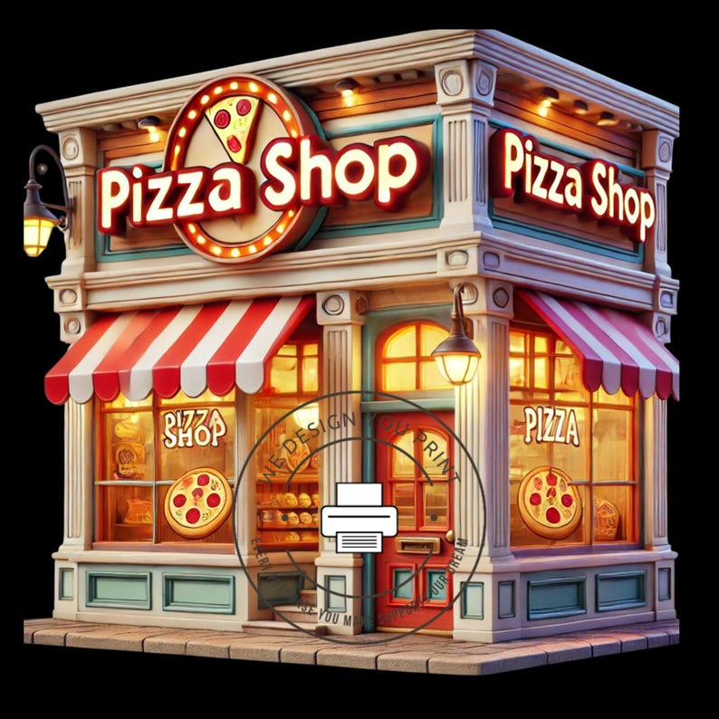 10 Vintage Pizza Shop Clipart PNG, Retro Pizza Store Clip Art, Pizza ...
