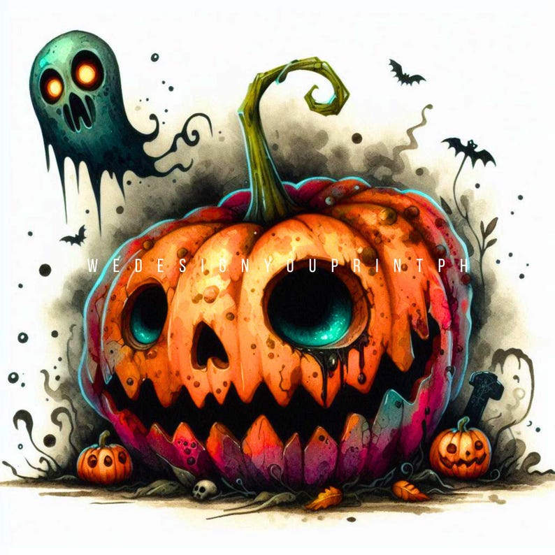 10 Halloween Pumpkin Witch Hat Clipart JPG, Fall Halloween Clip Art ...