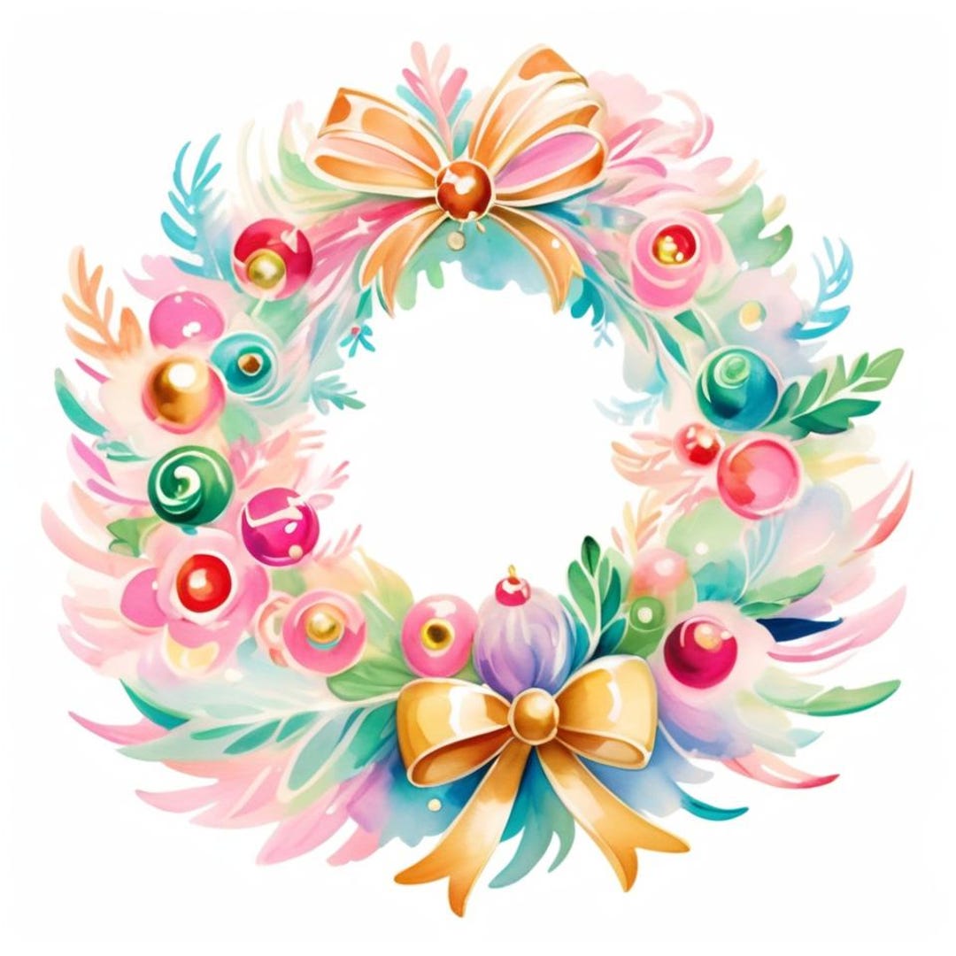 10 Rainbow Christmas Clipart Bundles PNG Transparent, Pastel Christmas ...