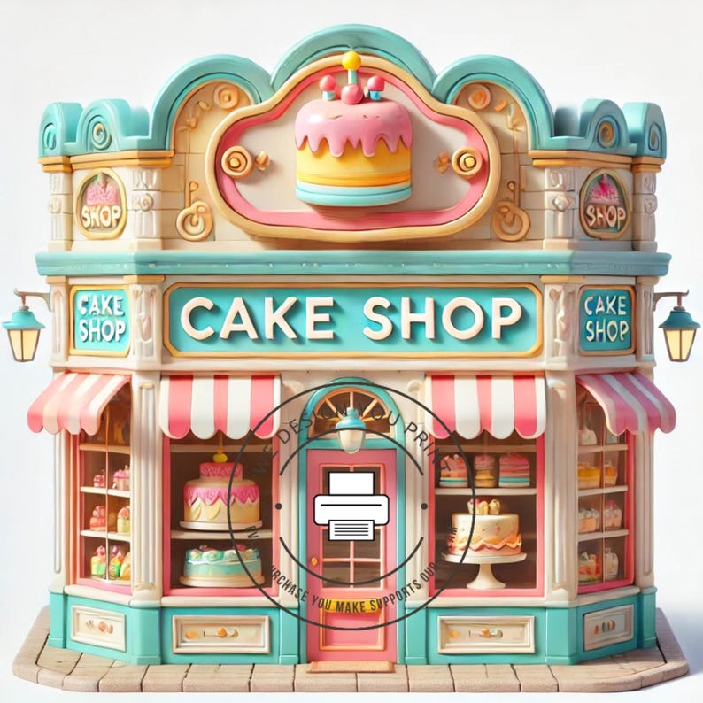 10 Cake Shop Storefront Clipart JPG, Cute Cake Shop Clipart, Sweets ...