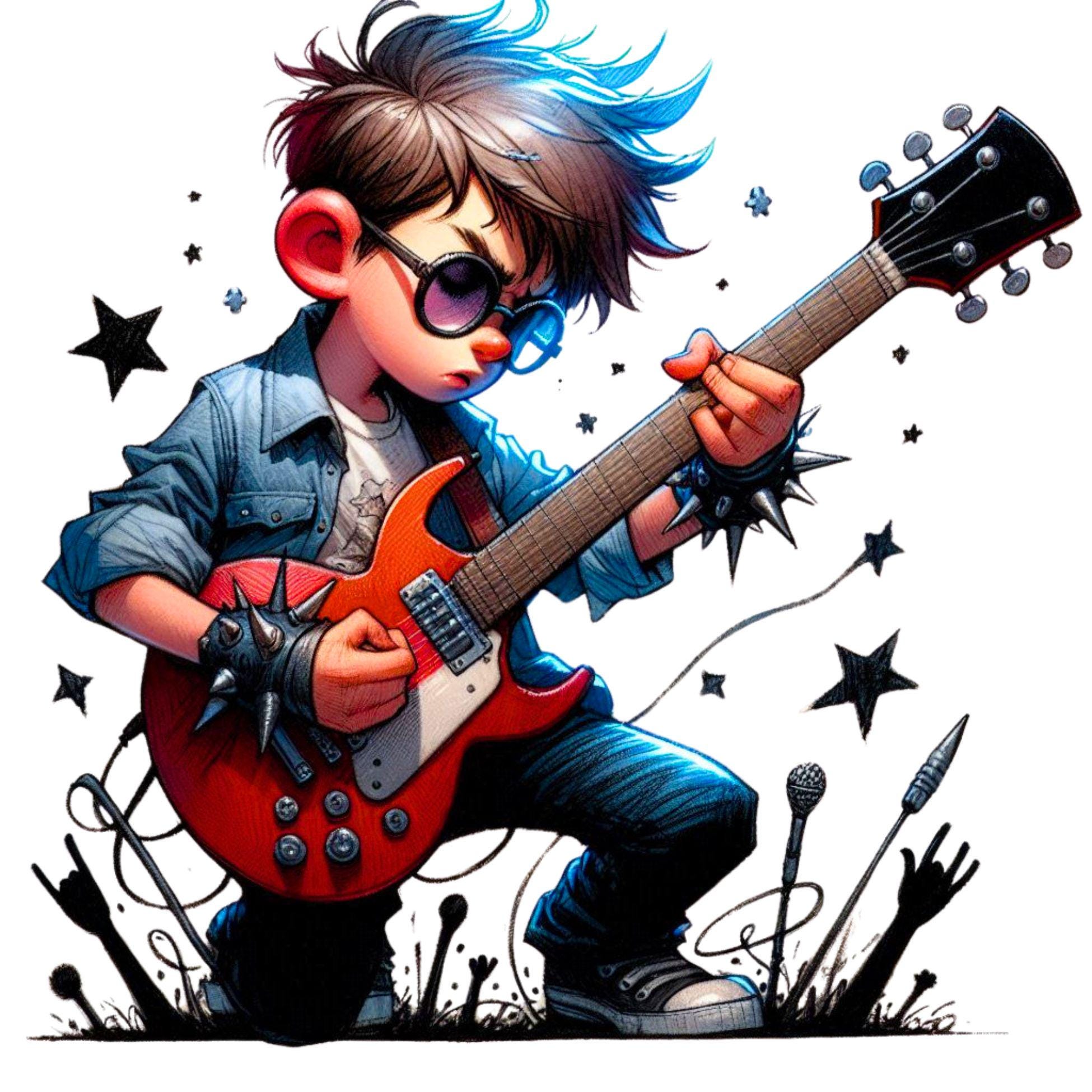 Rockstar Quirky Boy Clip Art Png Transparent, Clip Art Set Cute Boy ...