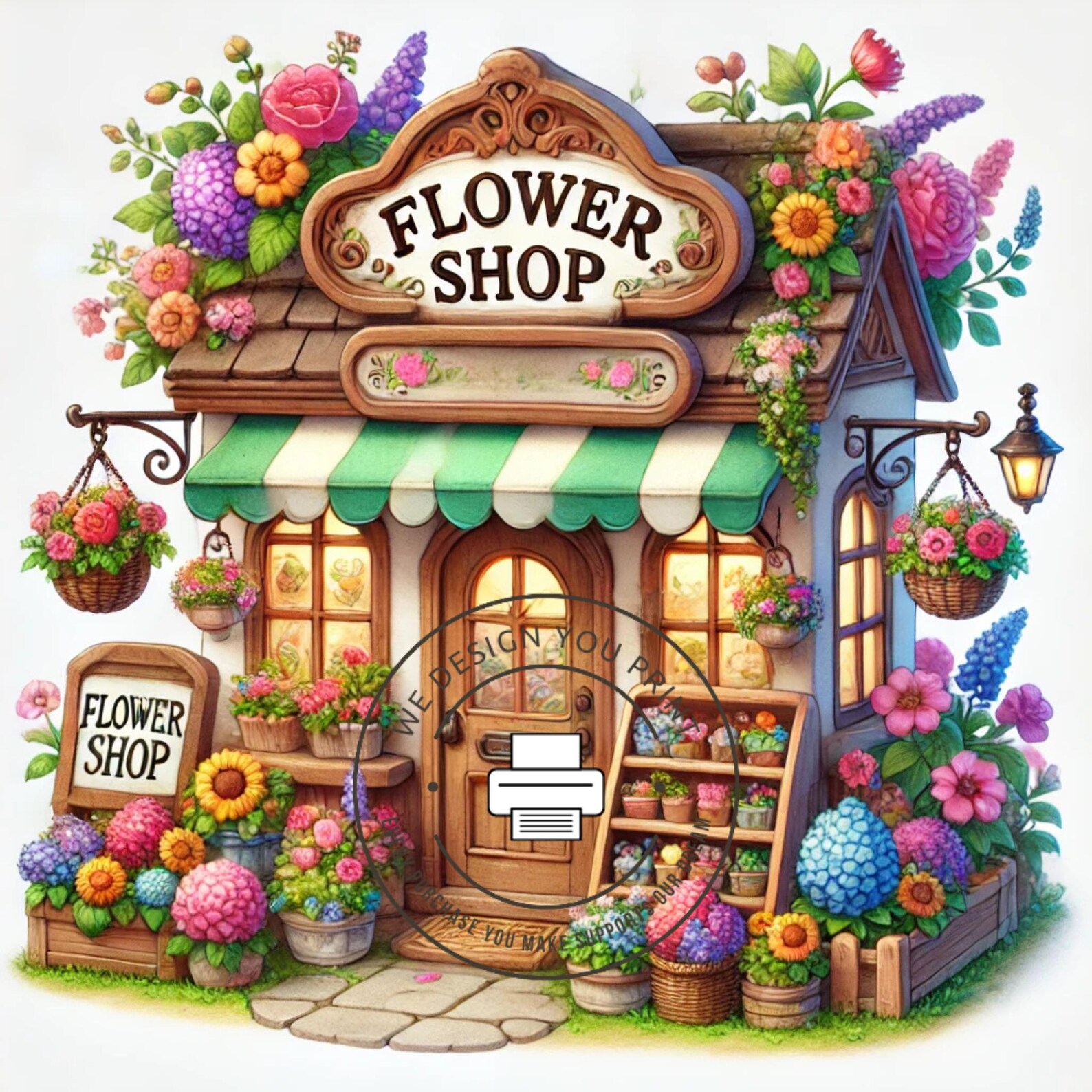 10 Flower Shop Clip Art Set, High Quality 300 DPI JPG White Background ...