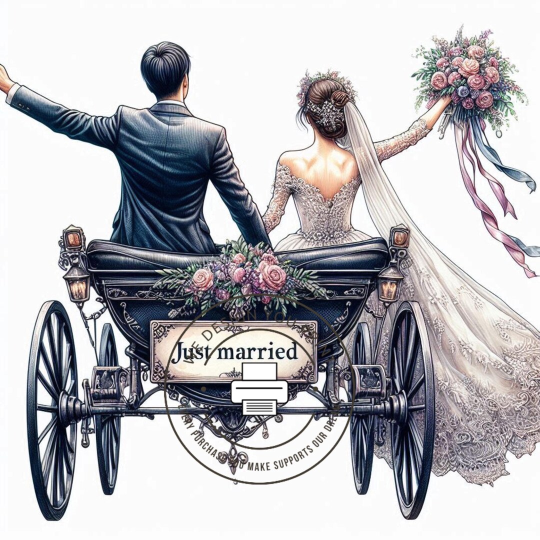 10 Bride and Groom Clip Art Set, High Quality 300 DPI JPG White ...