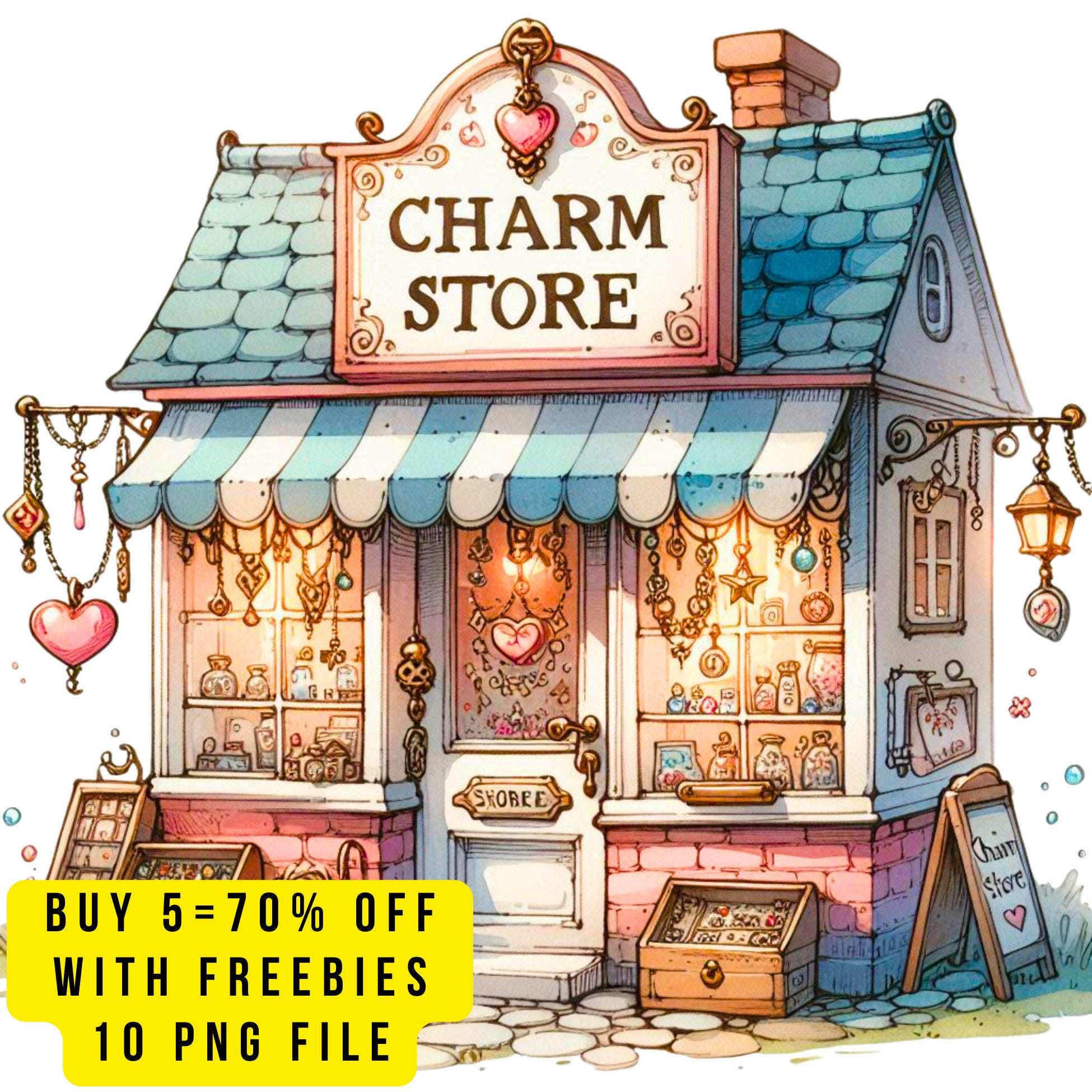 10 Cute Charm Store PNG Transparent Clipart, Whimsical Cottage Charm ...