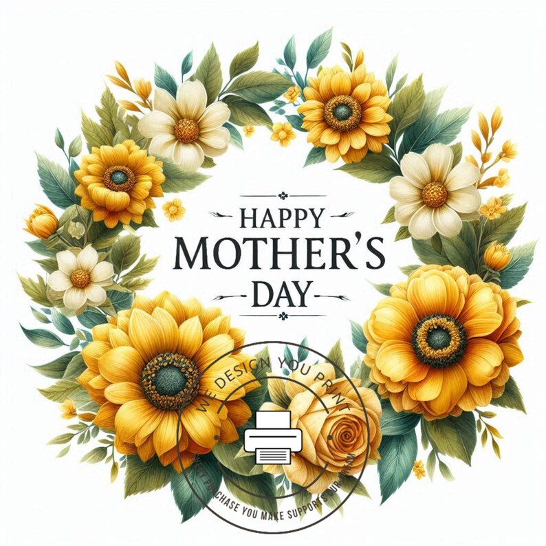 10 Mothers Day Floral Wreath Clipart JPG | Happy Mothers Day PNG ...