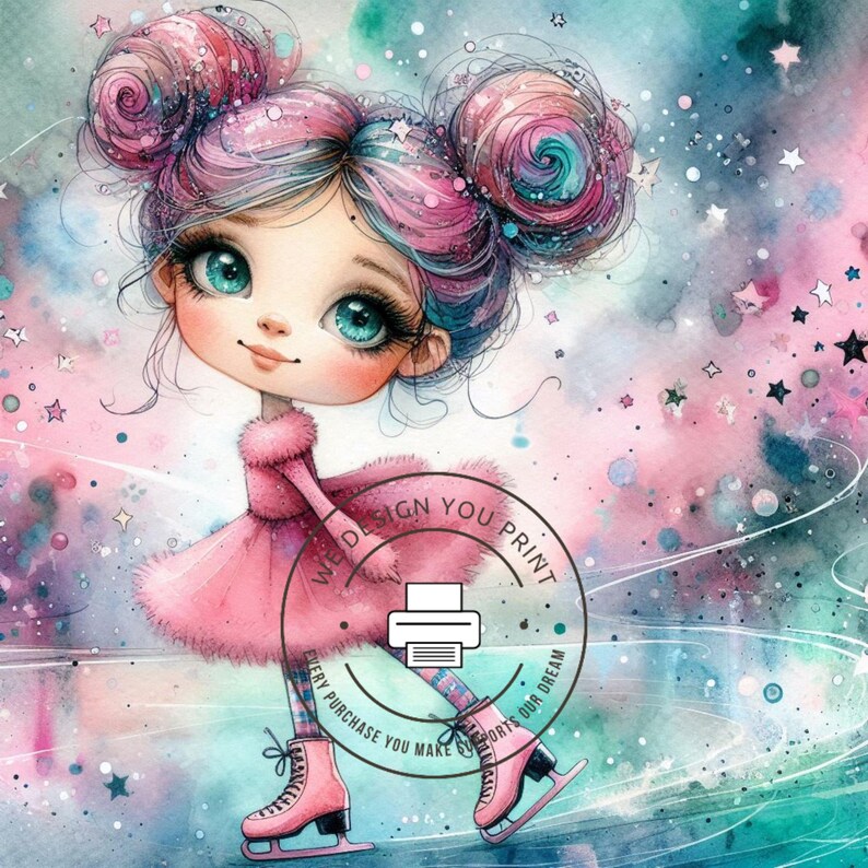 Skater Girl Clipart Set of 10 | Skating Rink Clip Art Bundle | Skating ...