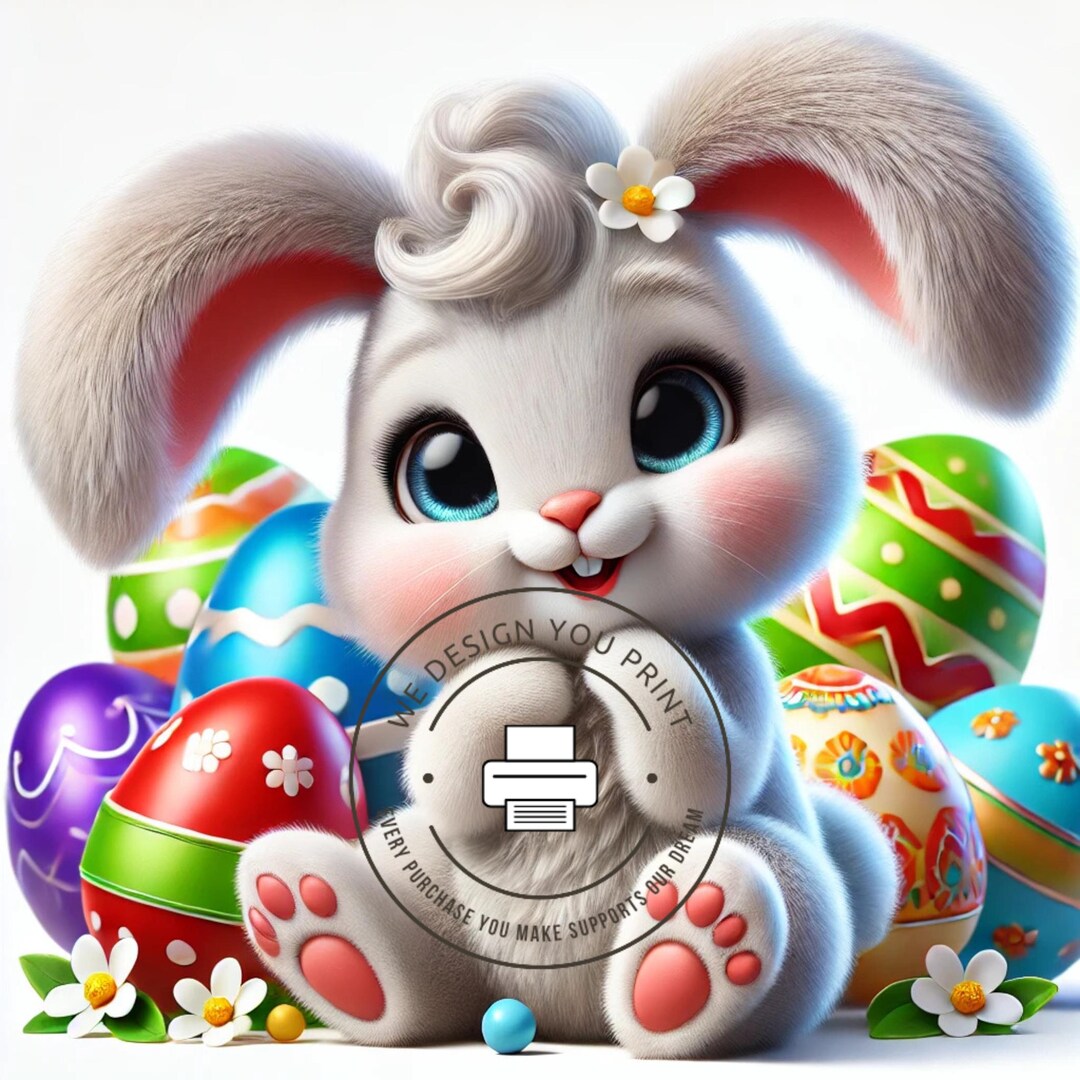 10 Easter Bunny Clip Art Set, High Quality 300 DPI JPG White Background ...