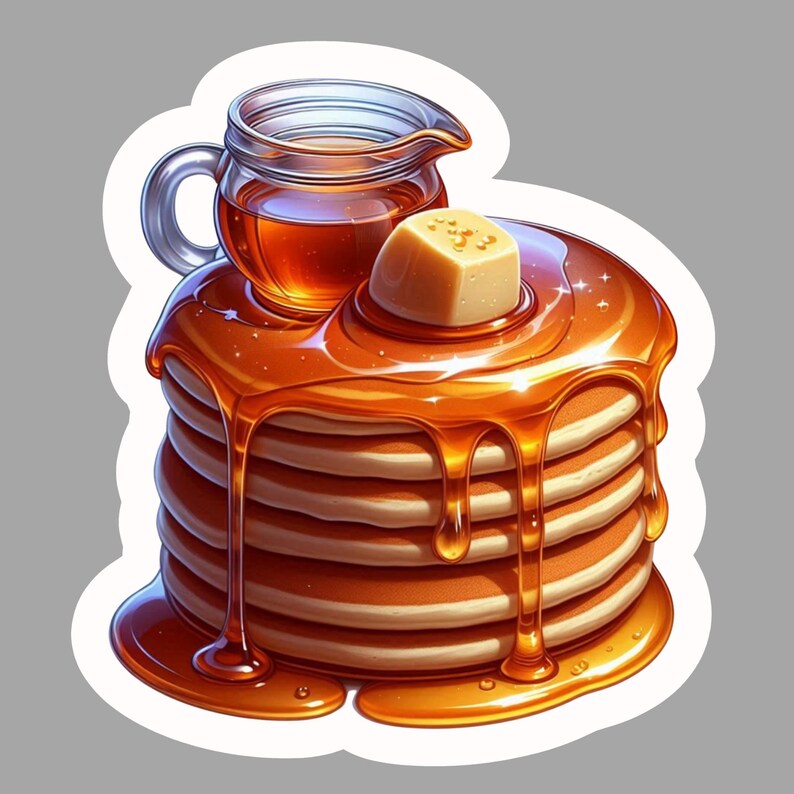10 Pancakes Sticker Set, High Quality 300 DPI PNG Transparent ...