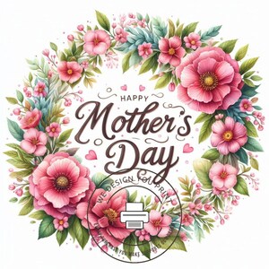 10 Mothers Day Floral Wreath Clipart JPG | Happy Mothers Day PNG ...