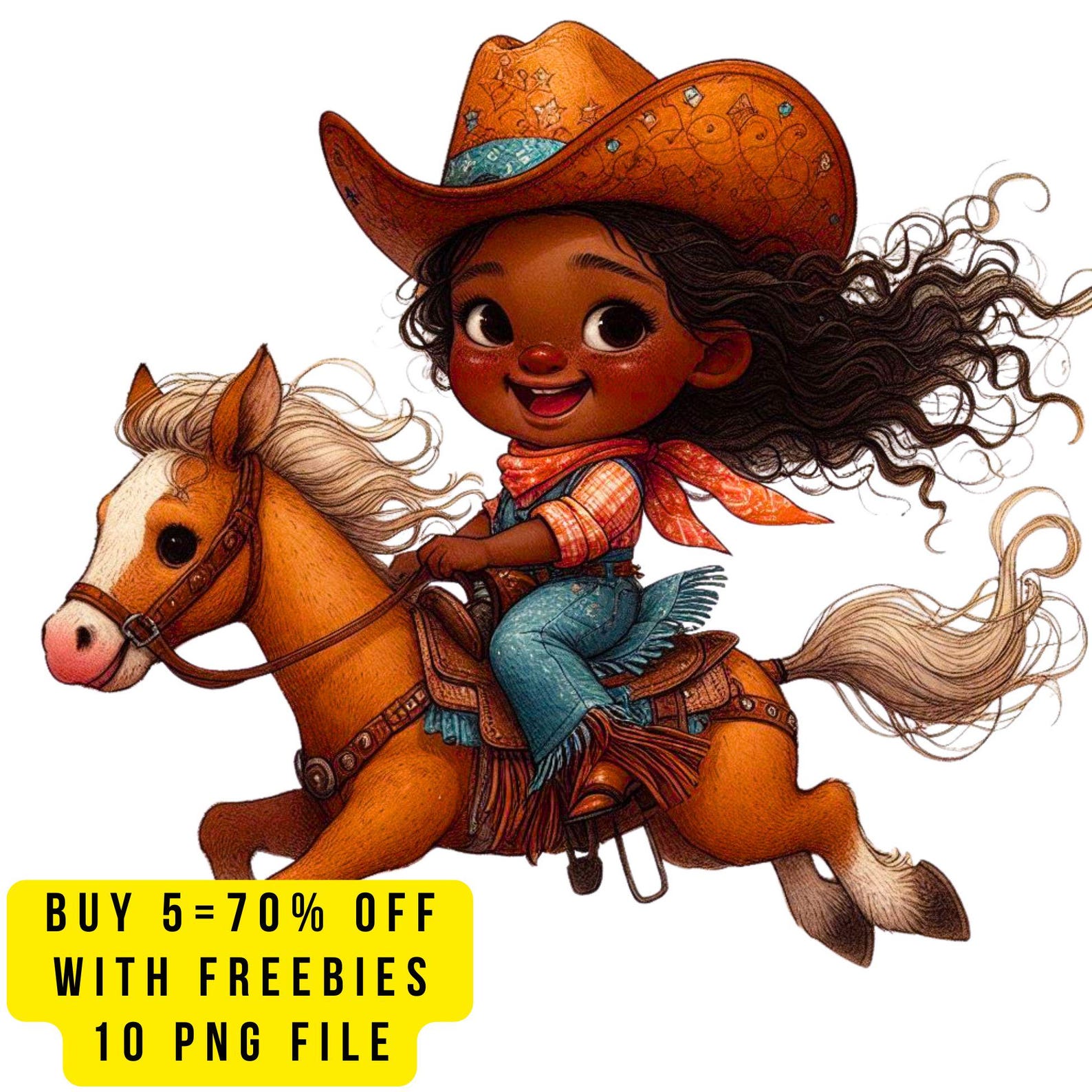 10 Cowgirl Clipart Black Girl Png Transparent, Western Birthday ...