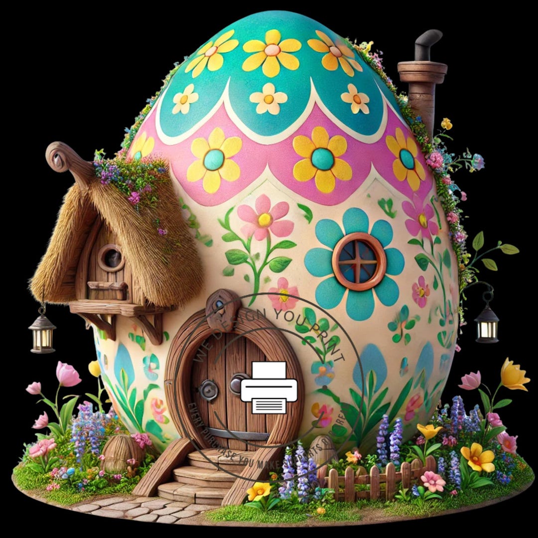 10 Whimsical Easter Egg House Clipart PNG Transparent | Fantasy Spring ...