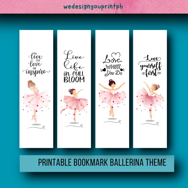 Printable Bookmark | Ballerina Bookmark Set | Printable Ballet ...