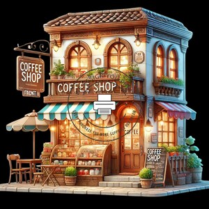10 Coffee Shop Clip Art Set, High Quality 300 DPI PNG Transparent ...