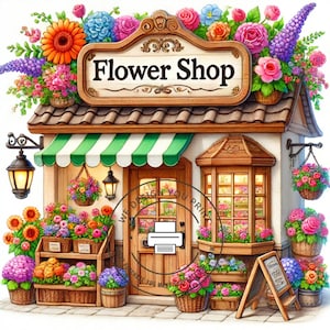 10 Flower Shop Clip Art Set, High Quality 300 DPI JPG White Background ...