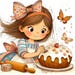 10 Cute Girl Baker Baking Clipart, Cute Chef Girl, Colorful Kitchen ...