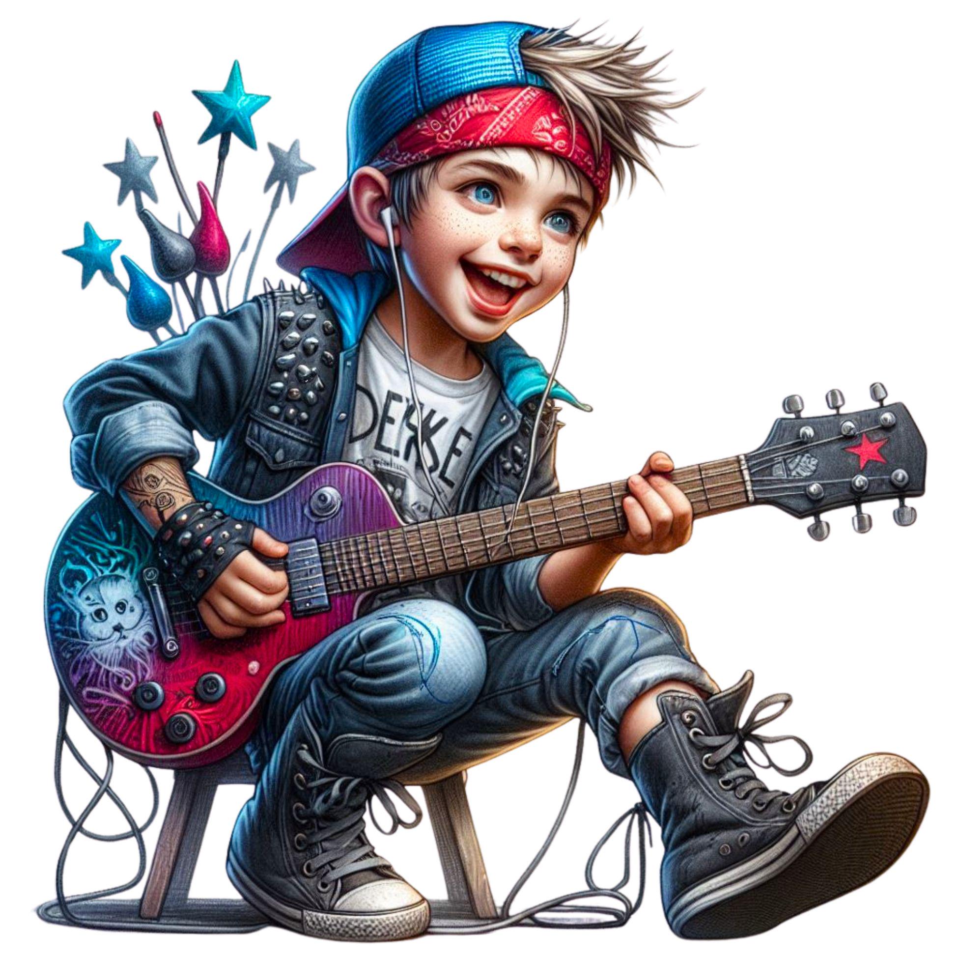 Rockstar Quirky Boy Clip Art Png Transparent, Clip Art Set Cute Boy ...