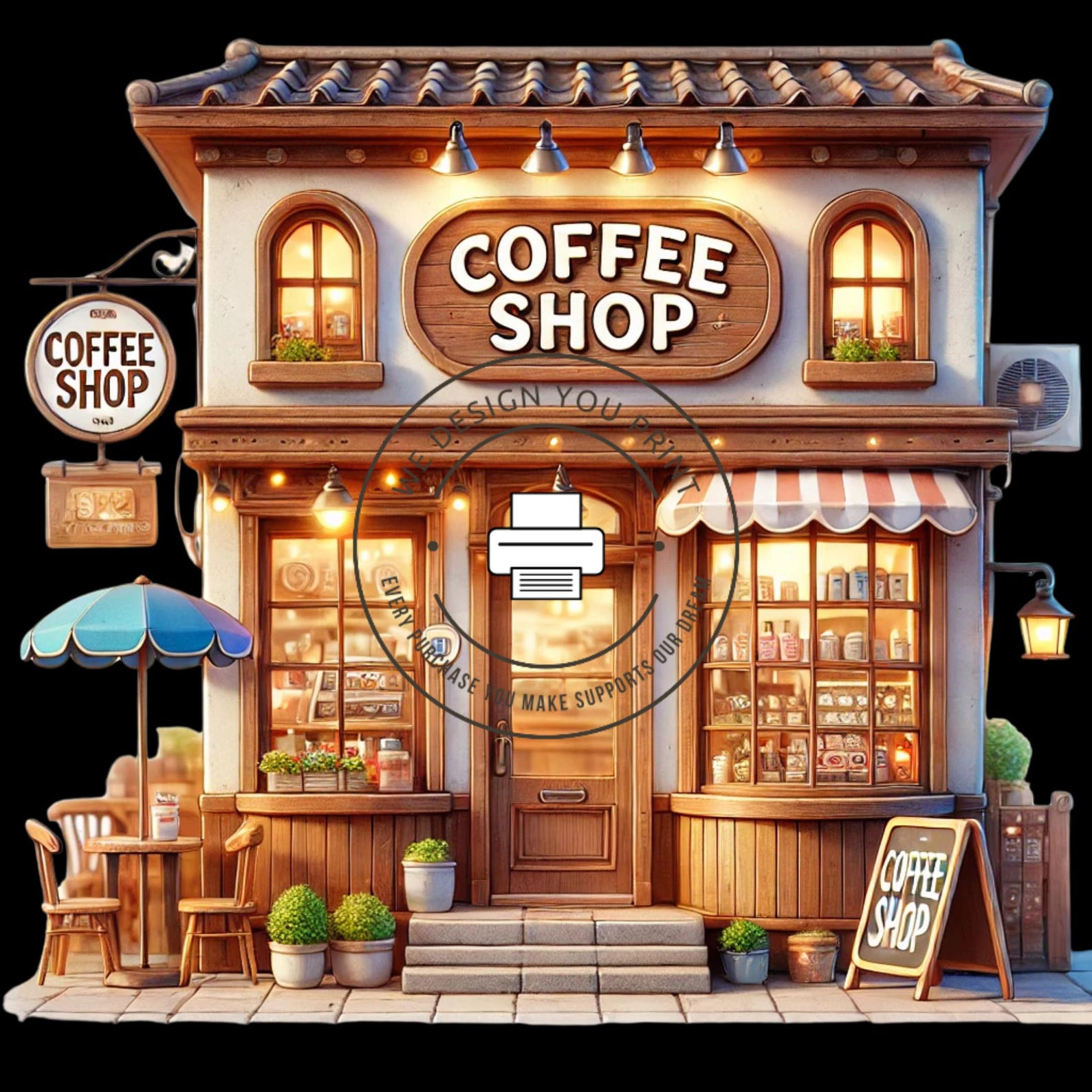 10 Coffee Shop Clip Art Set, High Quality 300 DPI PNG Transparent ...