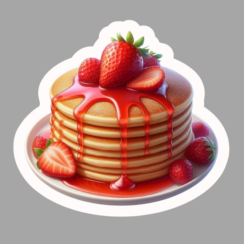 10 Pancakes Sticker Set, High Quality 300 DPI PNG Transparent ...