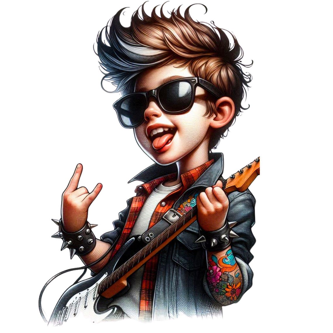 Rockstar Quirky Boy Clip Art Png Transparent, Clip Art Set Cute Boy ...