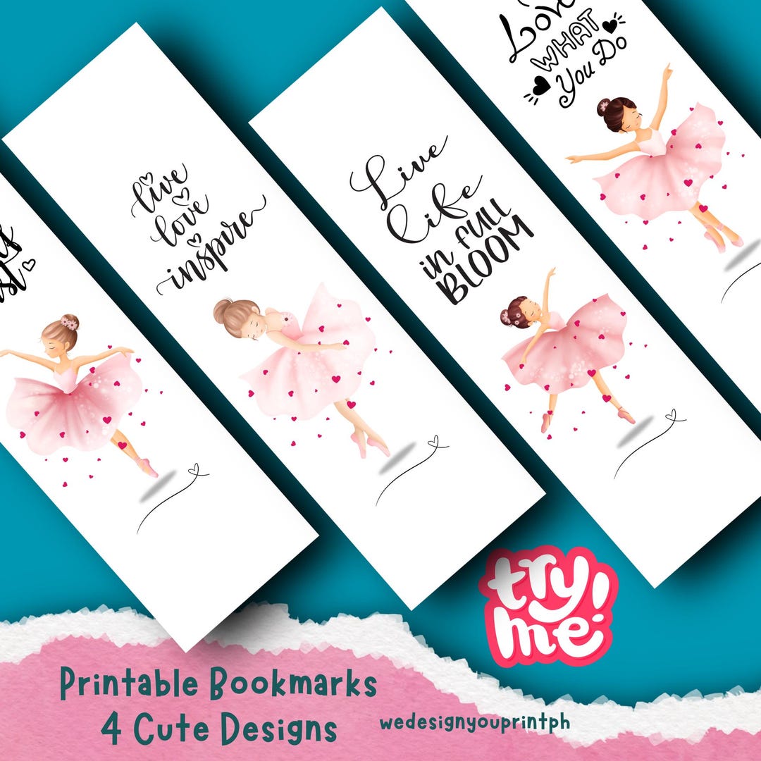 Printable Bookmark | Ballerina Bookmark Set | Printable Ballet ...