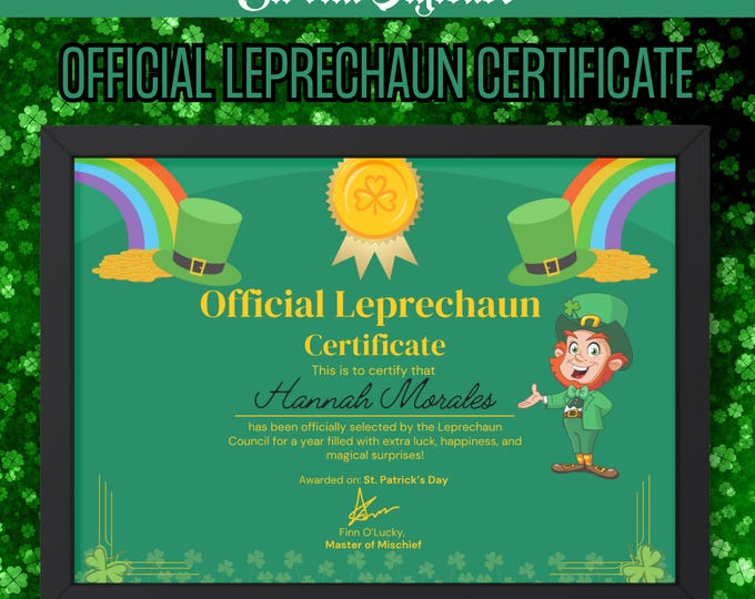 Leprechaun Trap Printable Certificate Leprechaun Gift St Patricks Day ...
