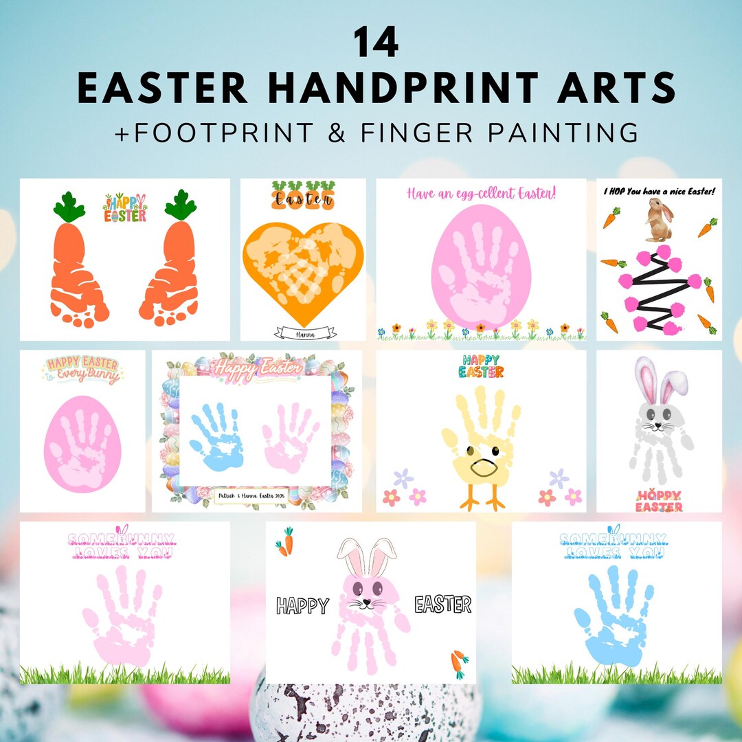 Easter Handprint Art Bundle, DIY Kids Craft (digital Download) - Etsy