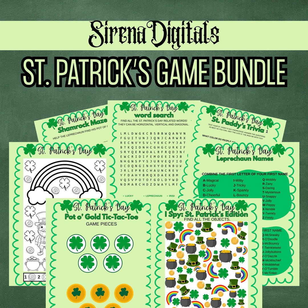 St. Patrick’s Day Printable Games | Fun Games for Kids | Leprechaun ...