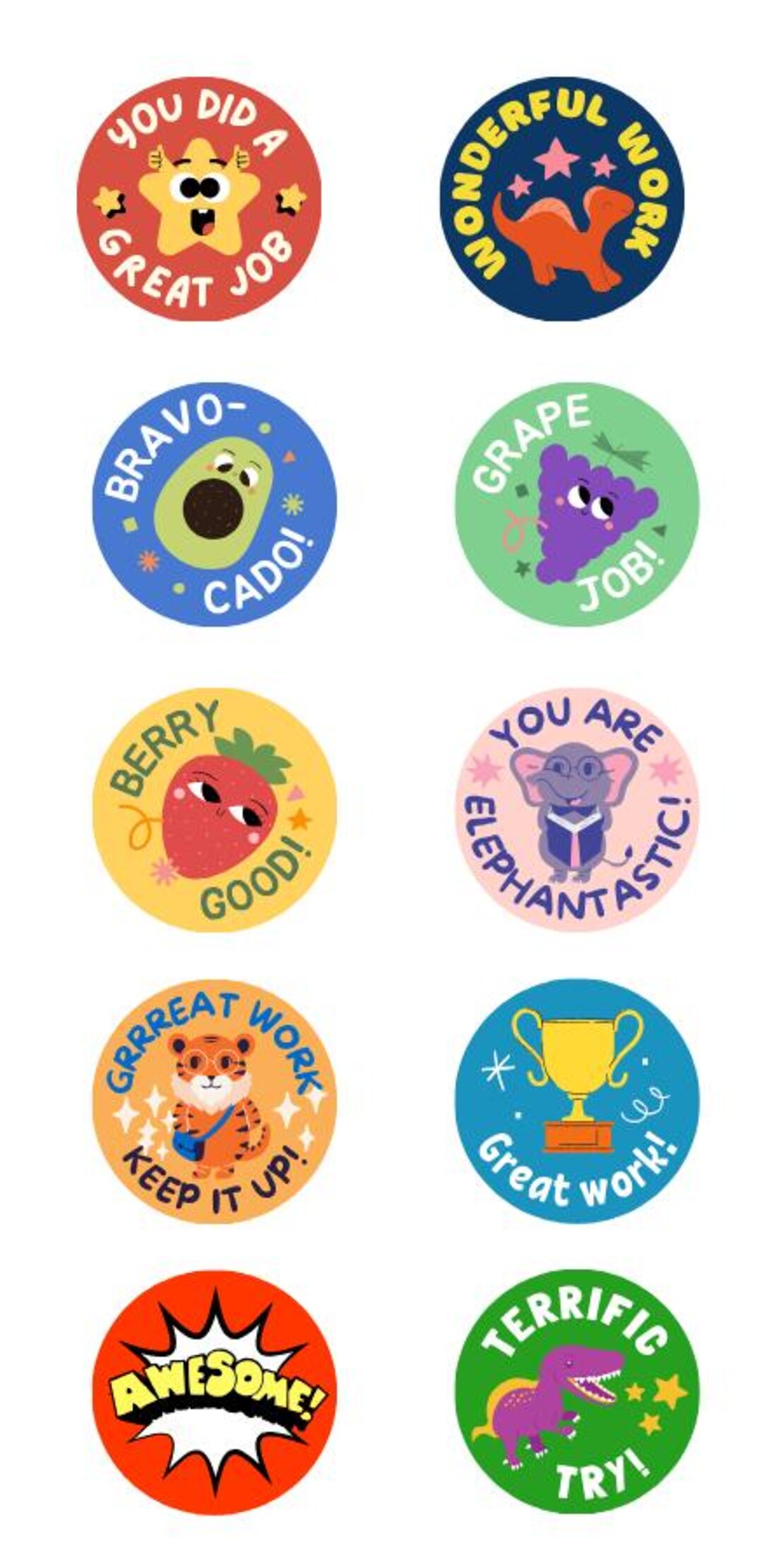 24 Different Awesome Schools Sticker Activity - Etsy