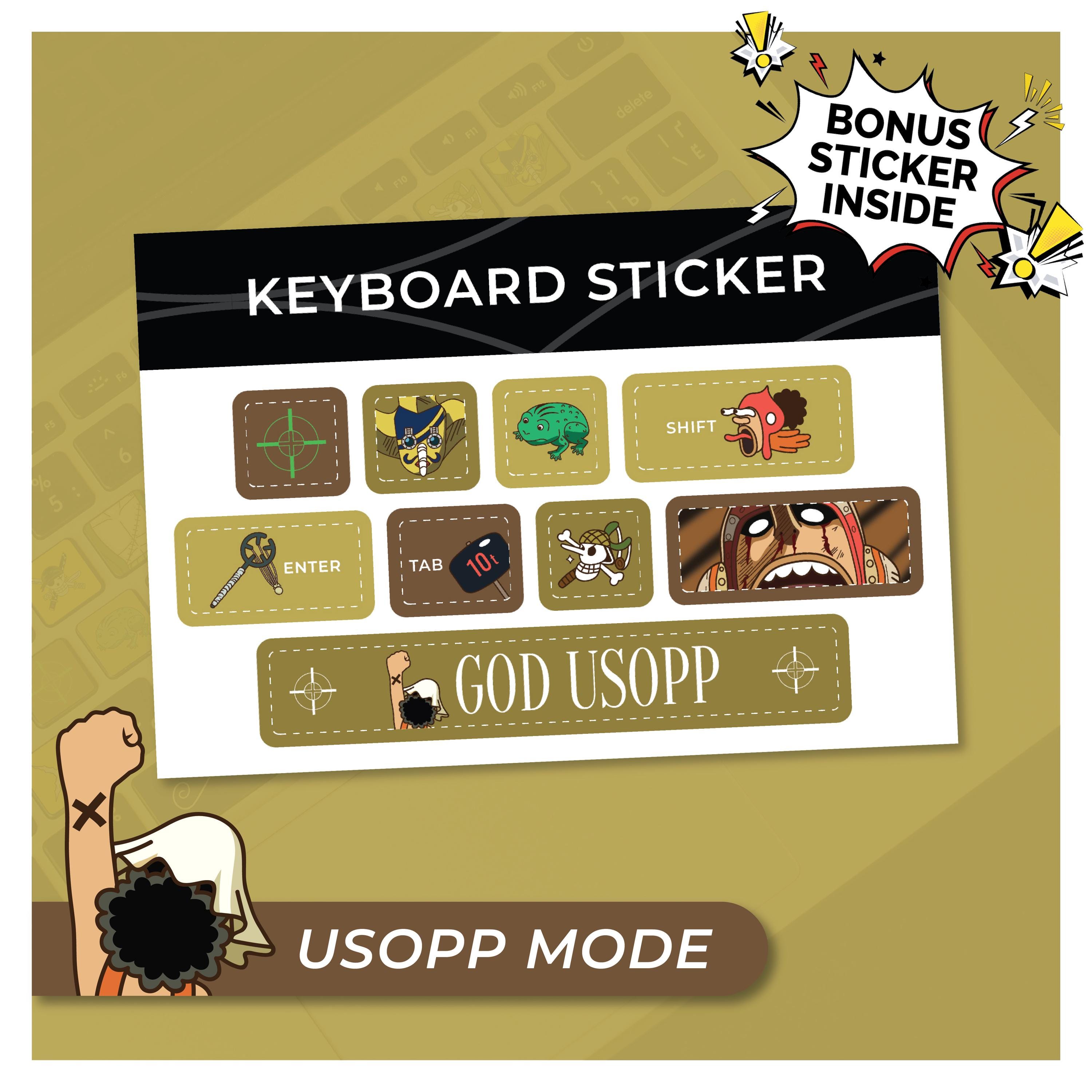 One Piece Keyboard Stickers, Usop , Sticker Keyboard, Anime Sticker ...