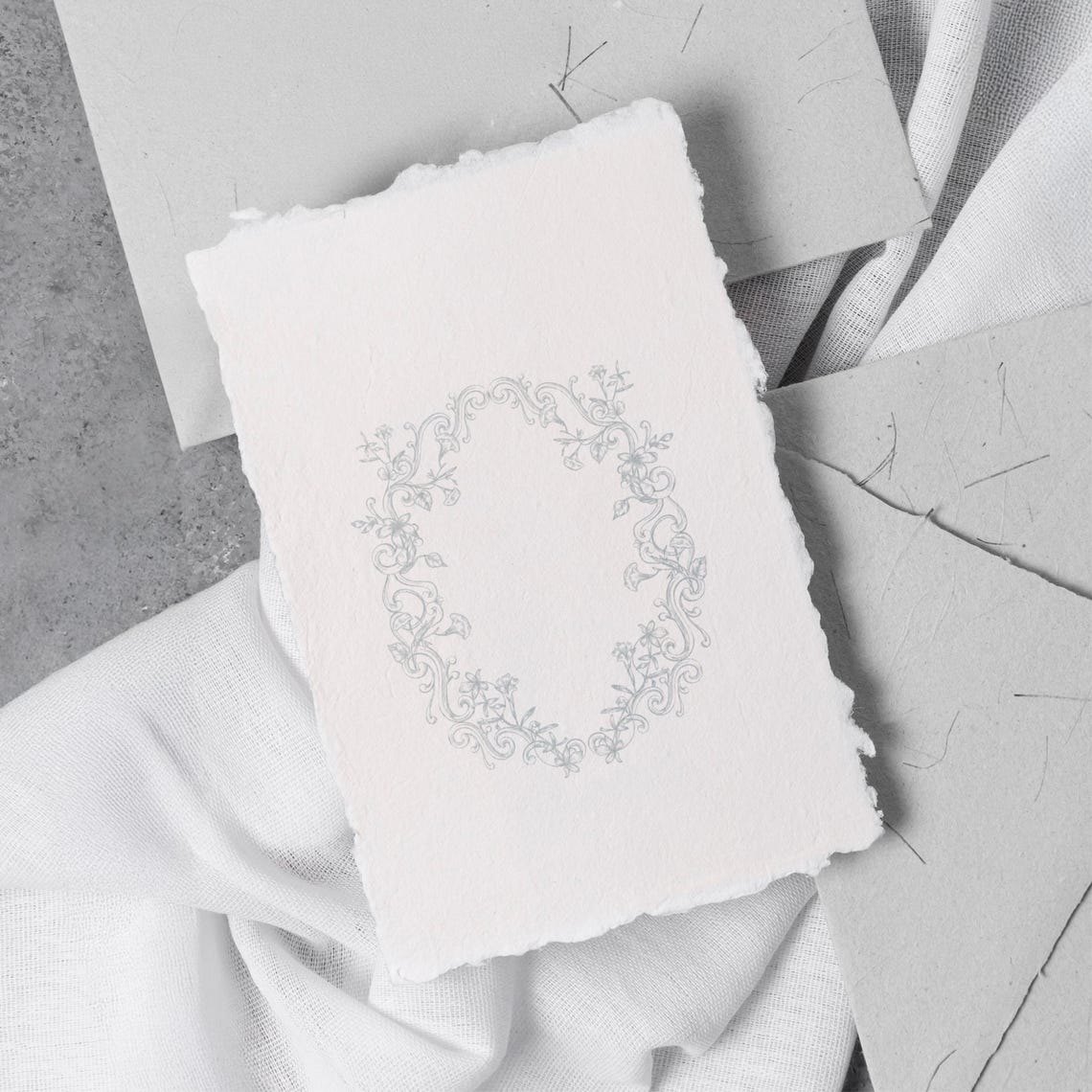 Elegant Vintage Floral Oval Frame: Botanical Line Art Decorative Border ...